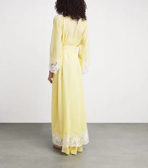 Rosamosario Silk Georgette Lace La Papessa Robe