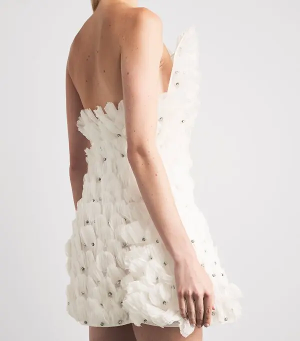 Stella McCartney Silk Embellished Strapless Mini Dress