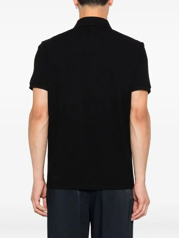 Moncler Logo Cotton Polo Shirt - Black
