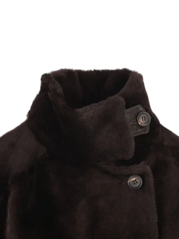 Brunello Cucinelli Belted Shearling Coat - Brown