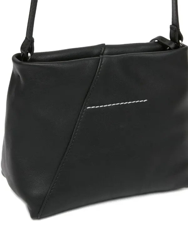 MAISON MARGIELA Folded Leather Crossbody Bag - Black
