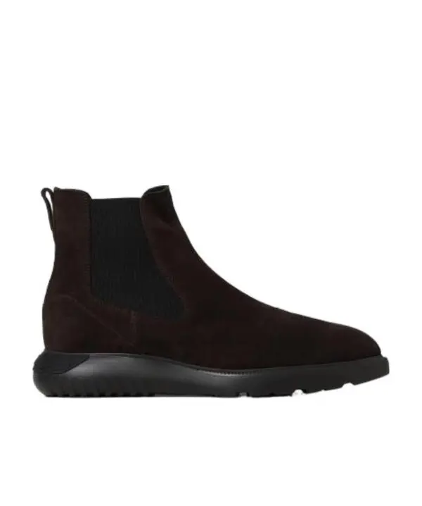 Hogan Round Toe Ankle Boots - Black