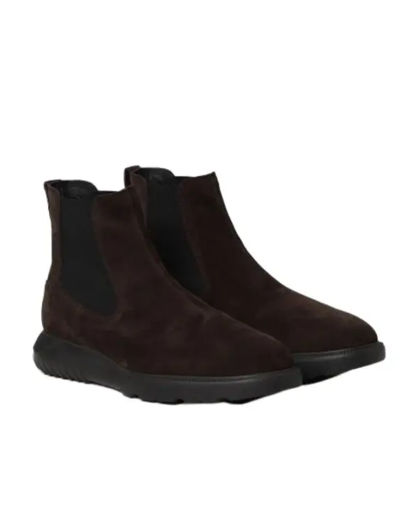 Hogan Round Toe Ankle Boots - Black