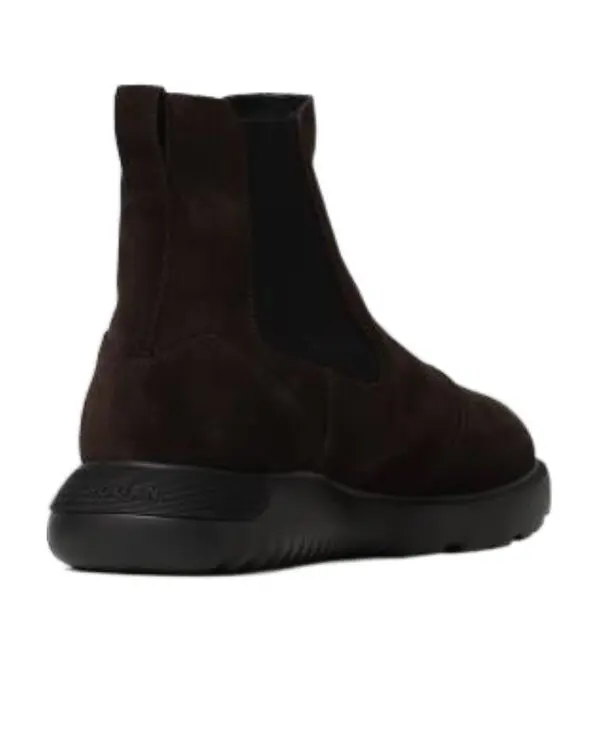 Hogan Round Toe Ankle Boots - Black