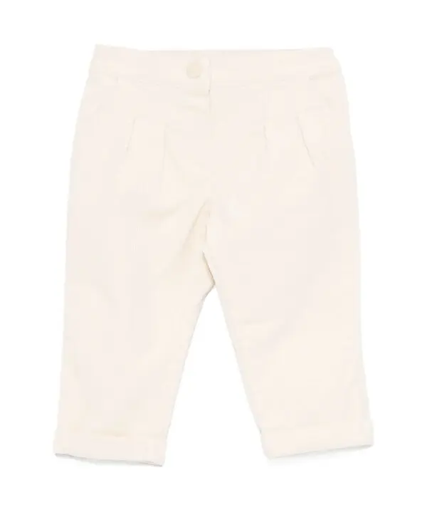 Moschino Corduroy Trousers With Logo Detail - Light Beige
