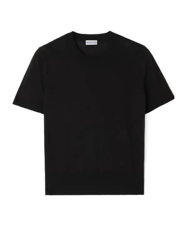 Burberry Check Panel Wool Silk Top