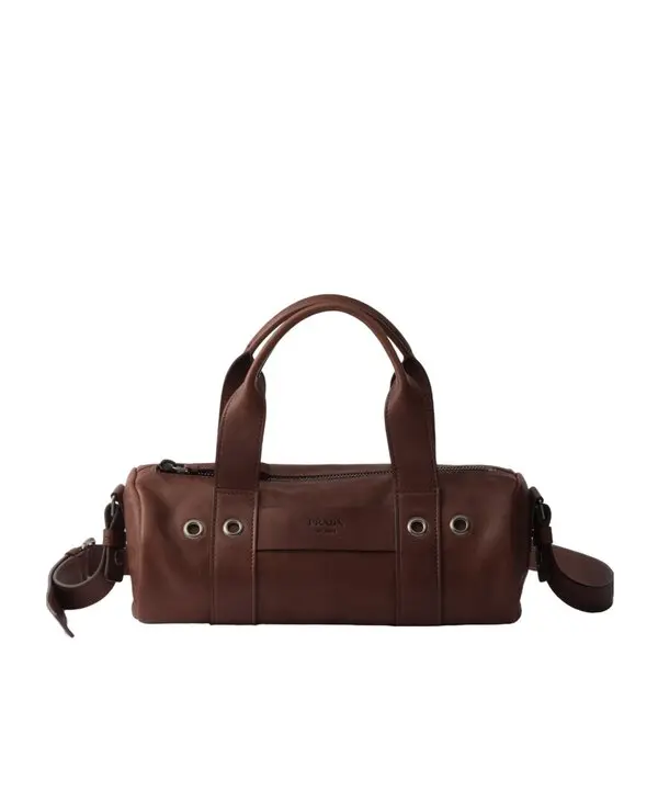 Prada Route Large Leather Top-handle Bag - Cocoa Brown