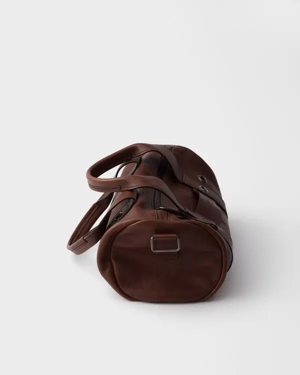 Prada Route Large Leather Top-handle Bag - Cocoa Brown