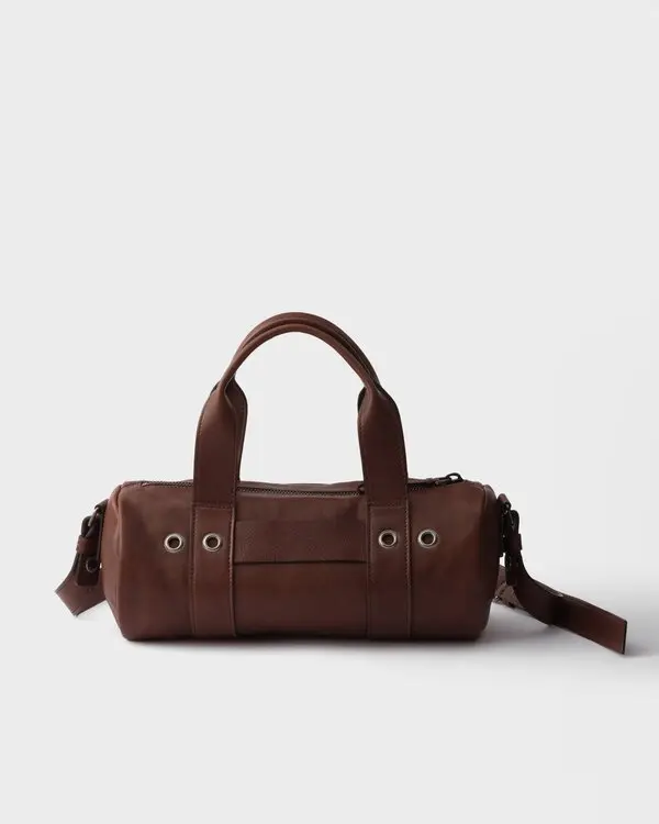 Prada Route Large Leather Top-handle Bag - Cocoa Brown