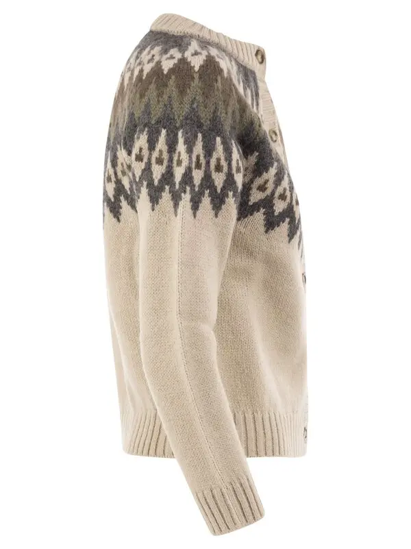 Max Mara Targa Jacquard Crewneck Cardigan