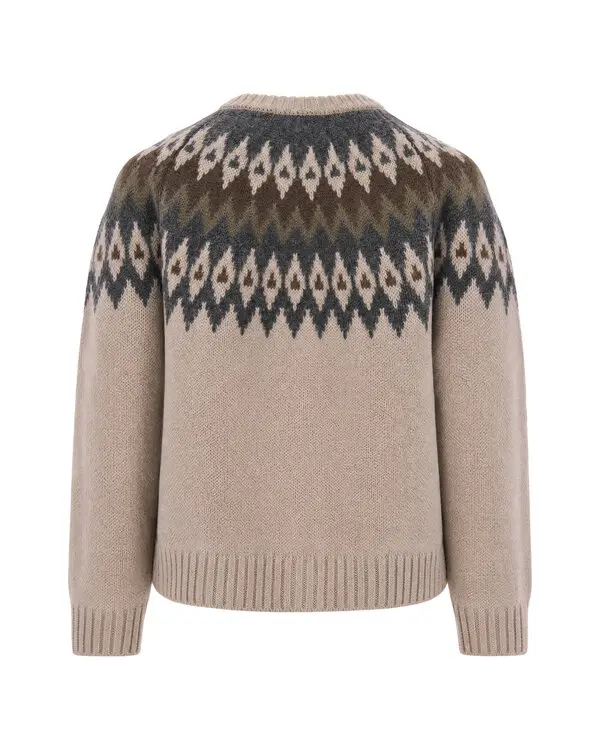 Max Mara Targa Jacquard Crewneck Cardigan