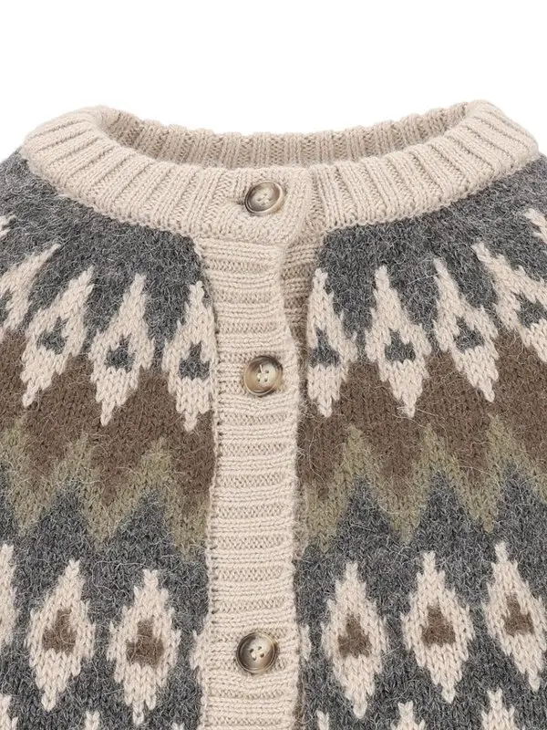 Max Mara Targa Jacquard Crewneck Cardigan