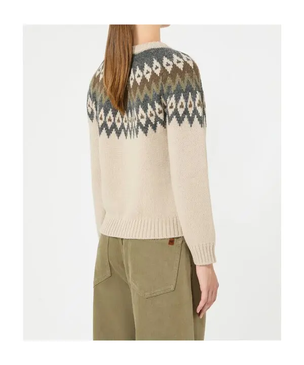Max Mara Targa Jacquard Crewneck Cardigan