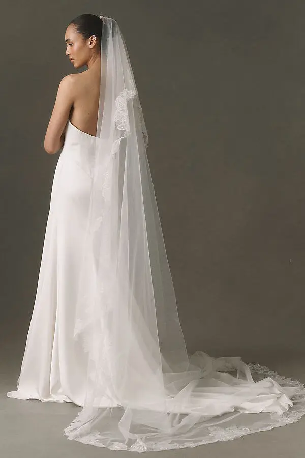 PRONOVIAS Sequ Floral Cathedral Veil