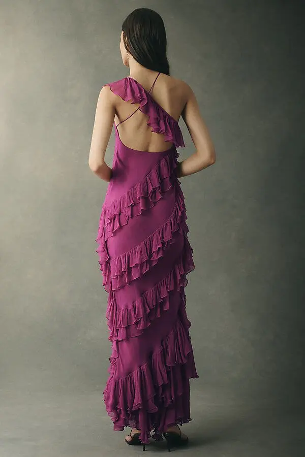 Ronny Kobo Deon Ruffled Maxi Dress