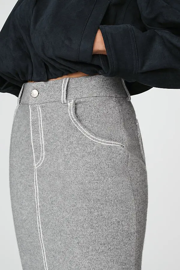 BERENICE 100% Wool Knit Midi Pencil Skirt