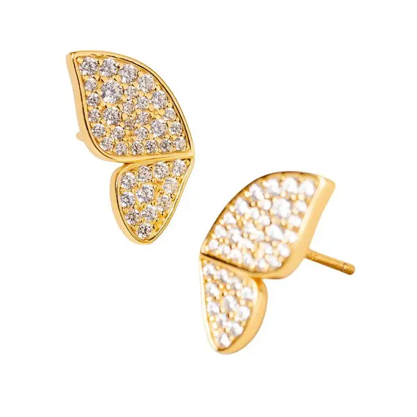 ZYNNIA COLLECTIVE 18k Plated Sterling Silver Butterfly Stud Earrings
