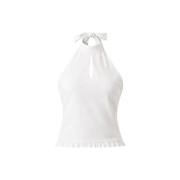 IMAURA Halter Neck Top With Ruffled Hem