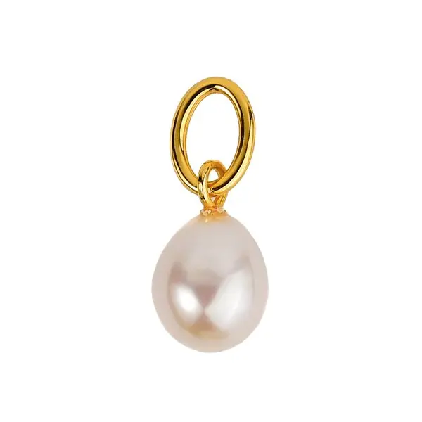 ZYNNIA COLLECTIVE 18k Gold-plated Pearl Drop Charm - White