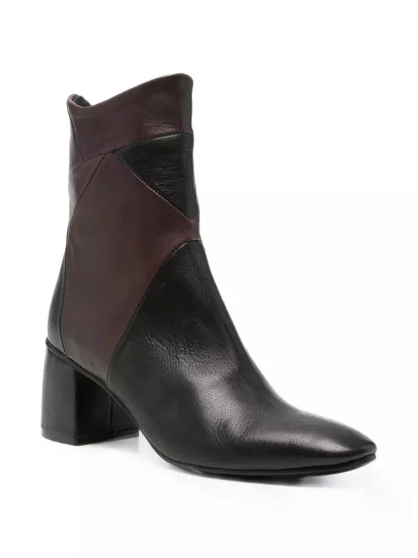 KUDETA Patchwork Leather Ankle Boots - Black