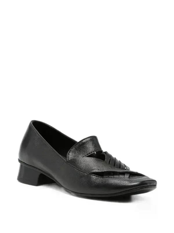 KUDETA Interwoven-strap Leather Loafers
