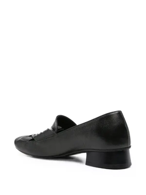 KUDETA Interwoven-strap Leather Loafers