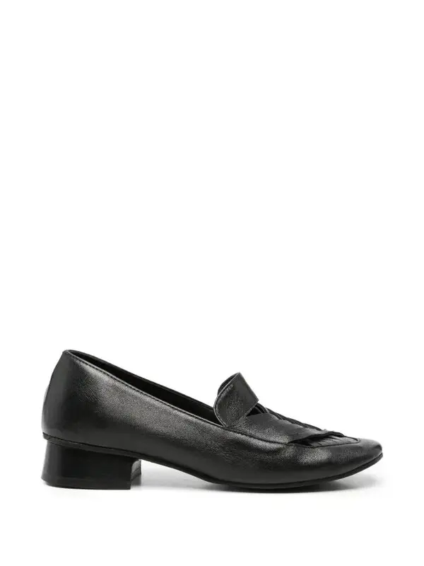 KUDETA Interwoven Strap Leather Loafers