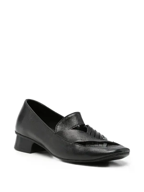 KUDETA Interwoven Strap Leather Loafers