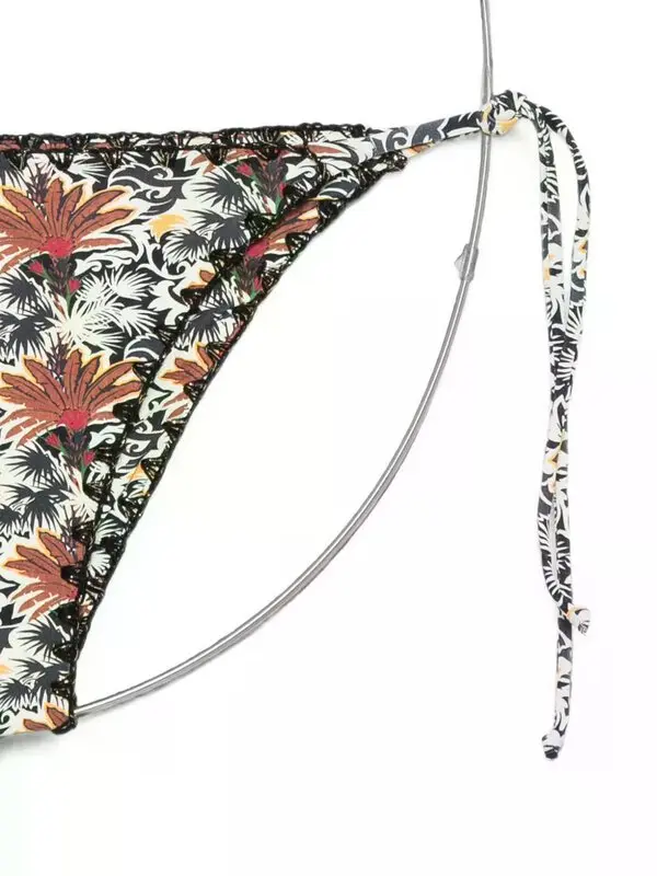 Anjuna Ring Detail Floral Print Bikini - Black