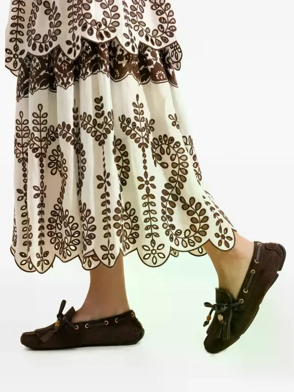 JIMMY CHOO Manon Fringed Loafers - Brown