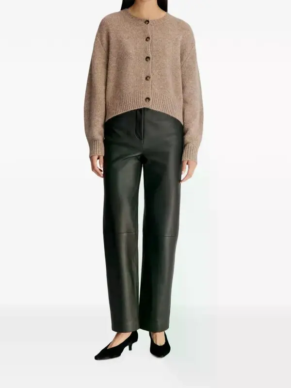 Loulou De Saison Remus Ribbed-knit Cropped Cardigan - Neutrals