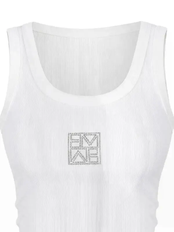 Marella Logo Embellished Ribbed Scoop Neck Tank