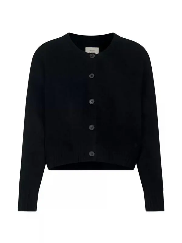 Loulou De Saison Ribbed-knit Crew-neck Cardigan - Black