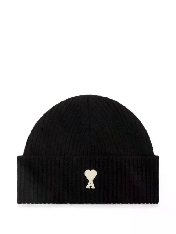 AMI Paris Wool Beanie With De Coeur