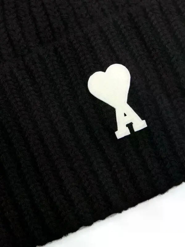 AMI Paris Wool Beanie With De Coeur