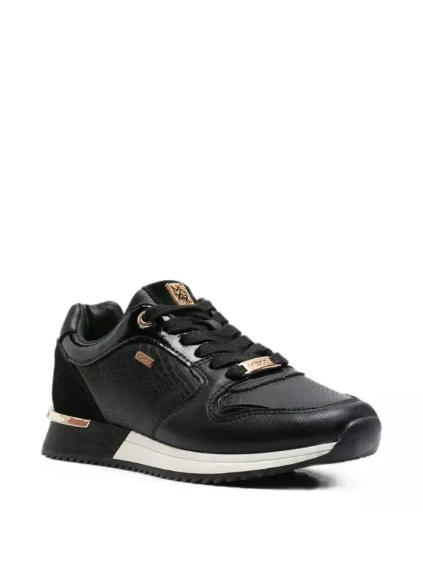 MEXX Fleur Snakeskin-effect Panelled Lace-up Sneakers