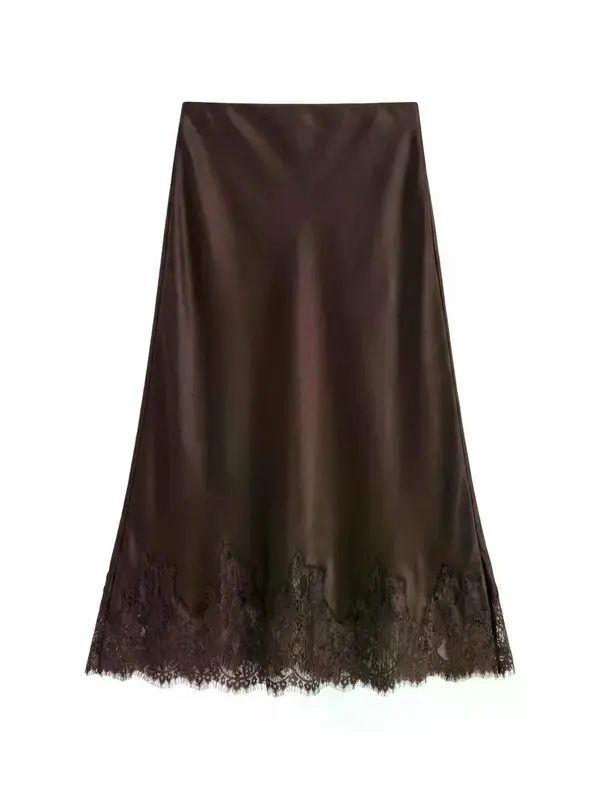 REFORMATION Carolina Lace-trim Midi Skirt