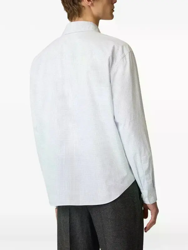 LARDINI Check-pattern Chest-pocket Shirt