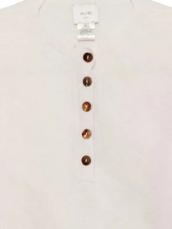 ALYSI Button-placket Long-sleeve Sweater