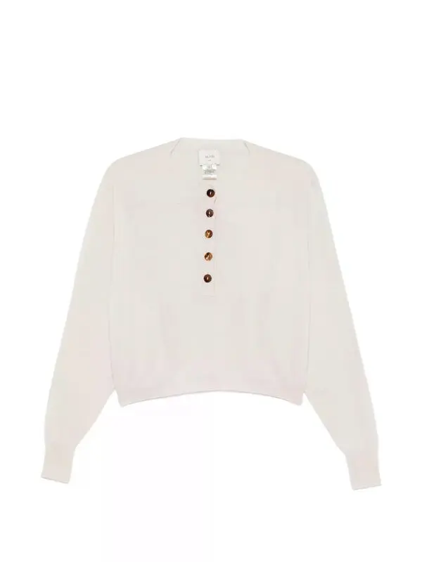 ALYSI Button-placket Long-sleeve Sweater