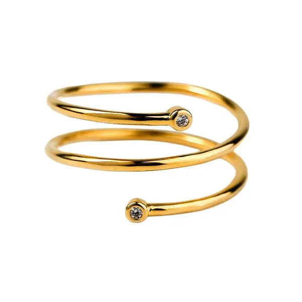 ZYNNIA COLLECTIVE Orbit Ring With Cz Bezels