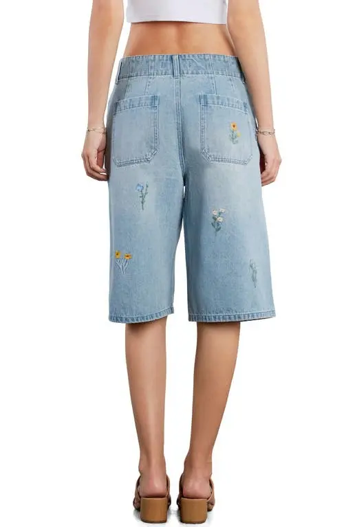 BILLY T Embroidered Denim Culottes
