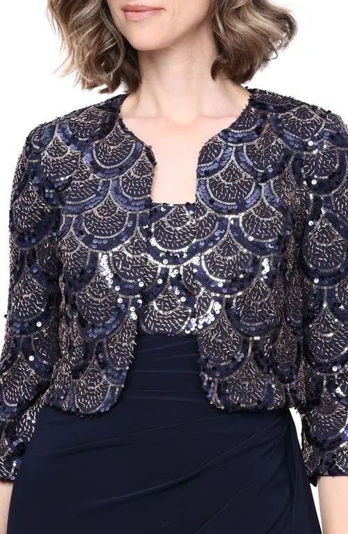 Alex Evenings Matte Jersey Two-piece Gown With Bolero Jacket