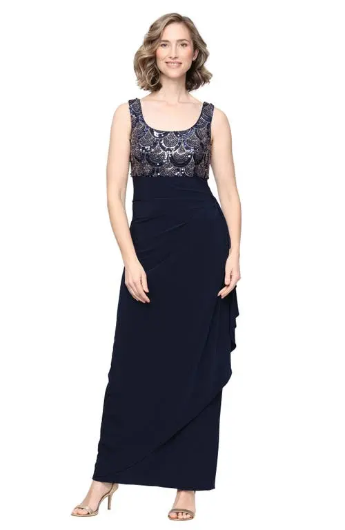 Alex Evenings Matte Jersey Two-piece Gown With Bolero Jacket
