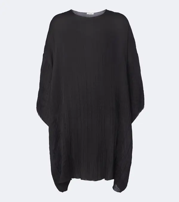 THE ROW Catena Oversized Pleated Silk Blouse