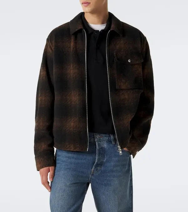 Moncler Archivio Checked Zip-up Jacket - Brown