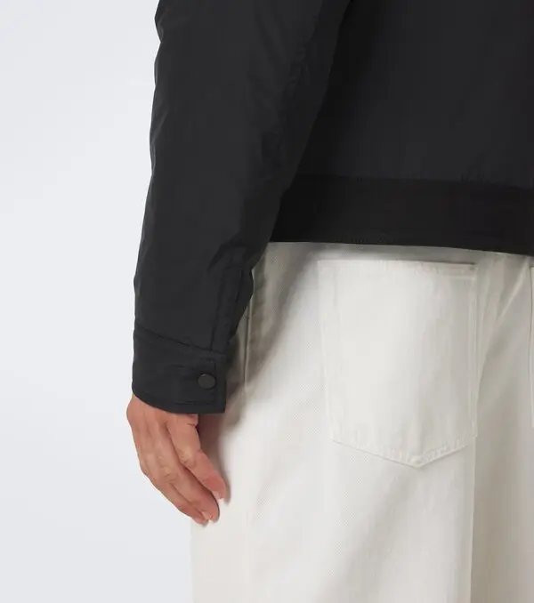 Moncler Shearling-trimmed Suede Down Jacket - Black
