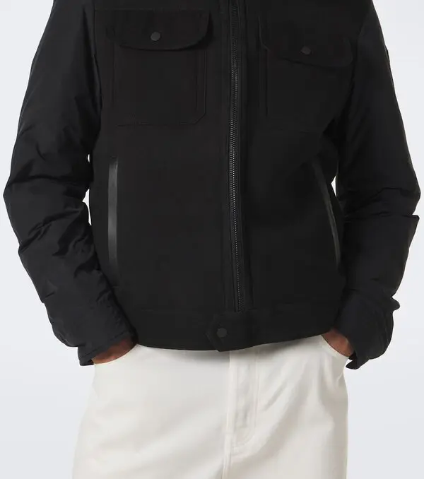 Moncler Shearling-trimmed Suede Down Jacket - Black