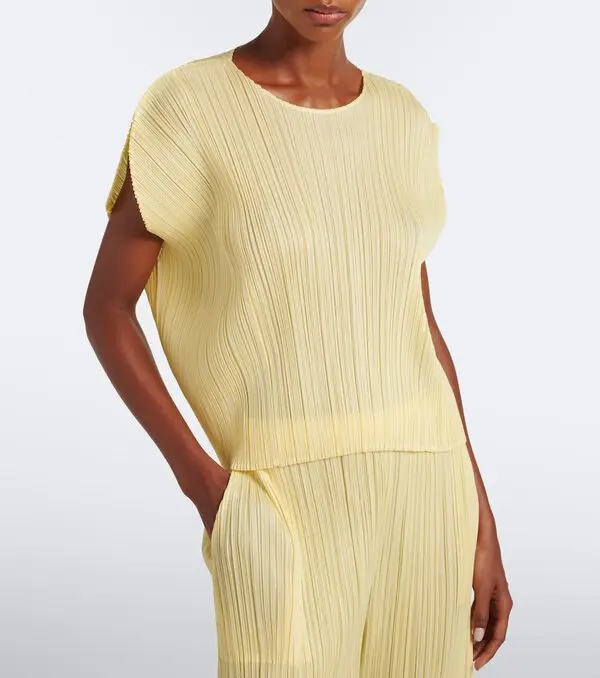 Issey Miyake Pleated Top - Yellow