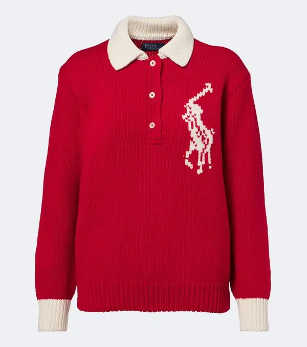 Polo Ralph Lauren Big Pony Intarsia Wool Polo Sweater